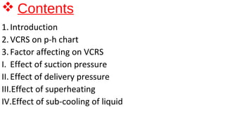 Vapor-compression refrigeration – Effect of parameter | PPT