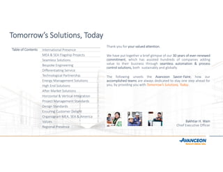 Avanceon Capabilities - Feb. 2015 | PPT