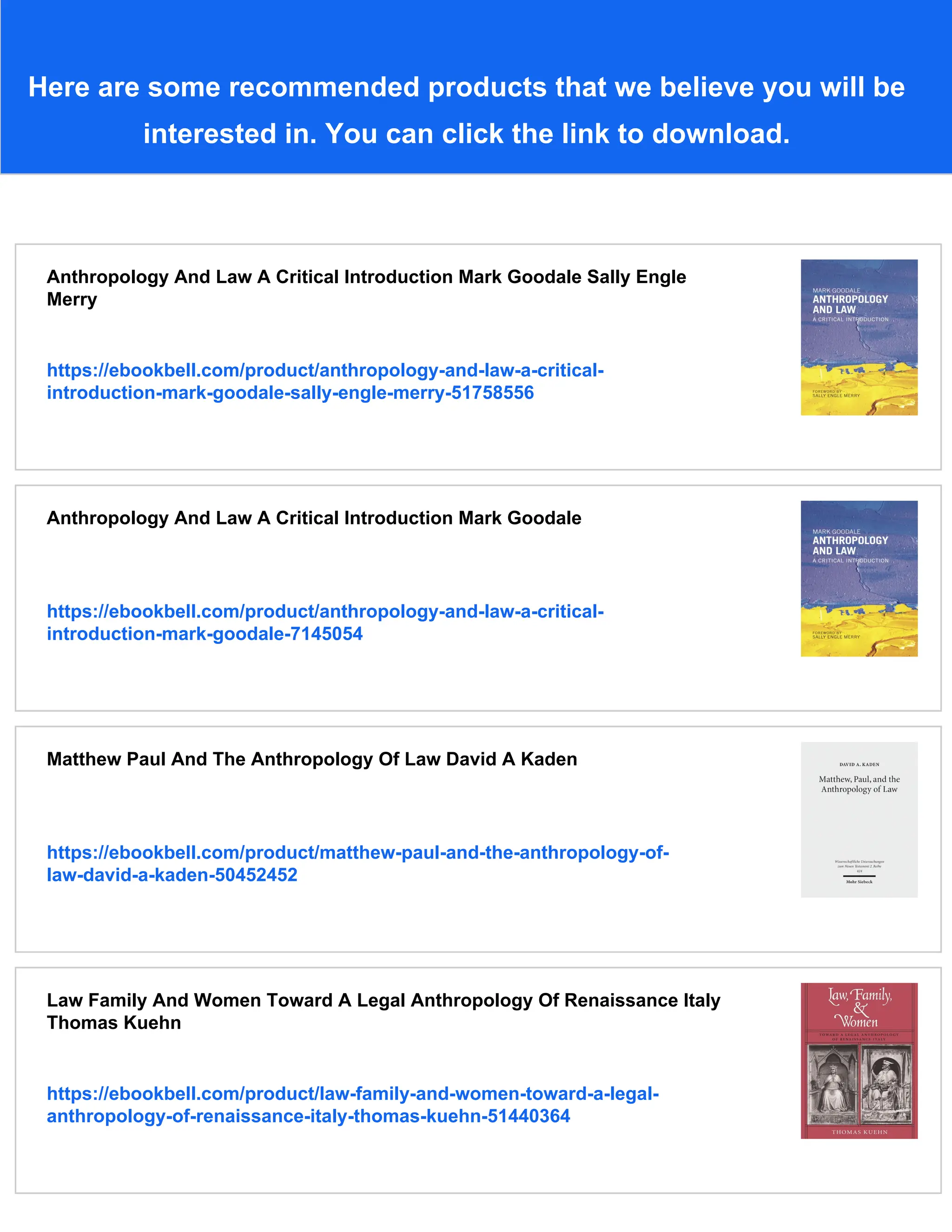 Law And Anthropology A Reader Sally Falk Moore | PDF