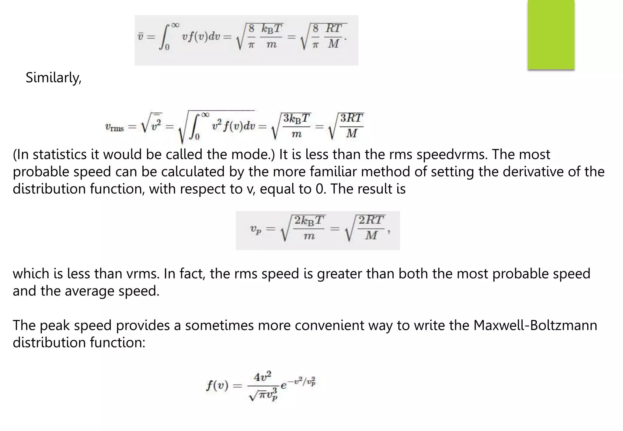 KINETIC THEORY OF GASES,DISTRIBUTION OF MOLECULAR VELOCITY ...