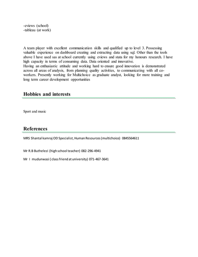 Standard-CV vusumuzi | DOCX