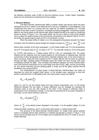 Overdriven Characteristics of Silica Switching Devices | PDF