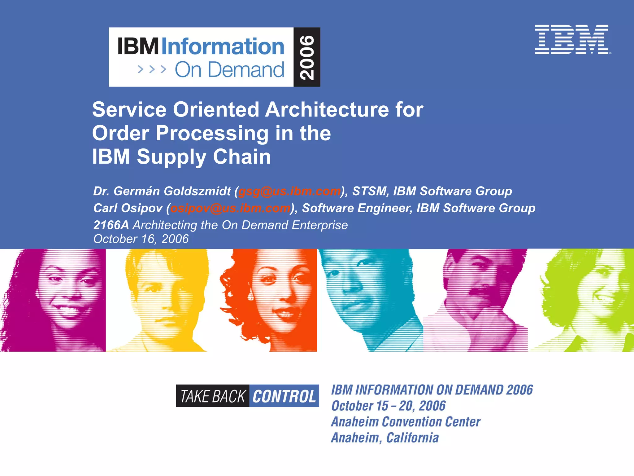 A Service Oriented Architecture For Order Processing In The I B M ...