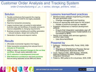 A Service Oriented Architecture For Order Processing In The I B M ...