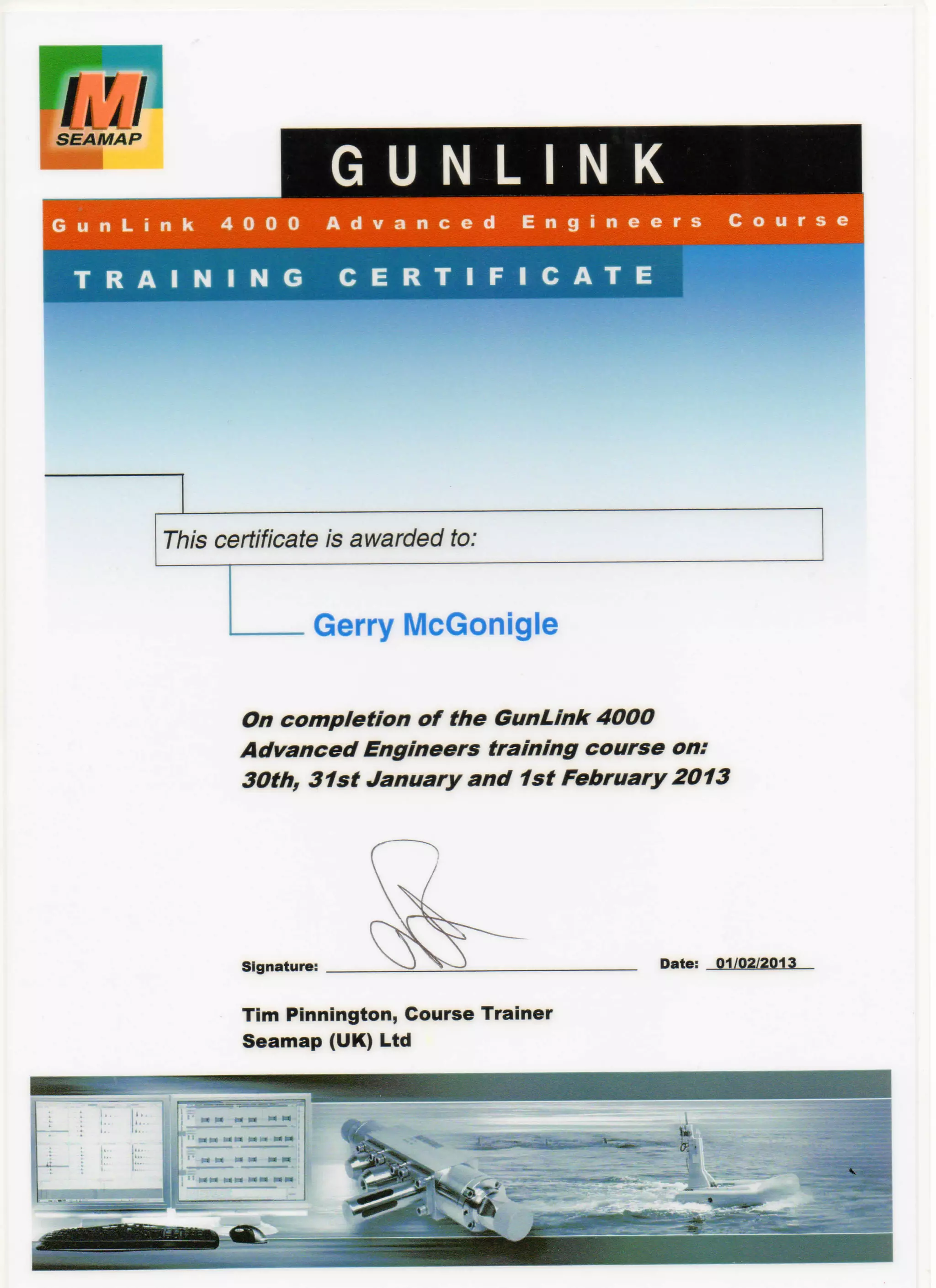 Gunlink 4000 Advanced Engineer Course Certificate001 | PDF