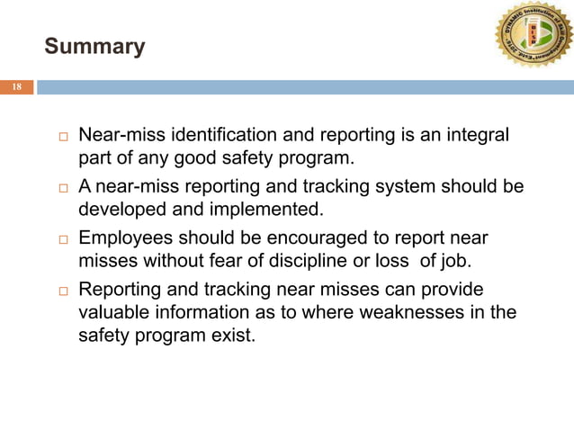 Near Miss Reporting | PPTX | Injuries | Diseases and Conditions