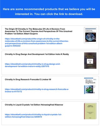 Chirality From Dynamic Kinetic Resolution Helene Pellissier | PDF