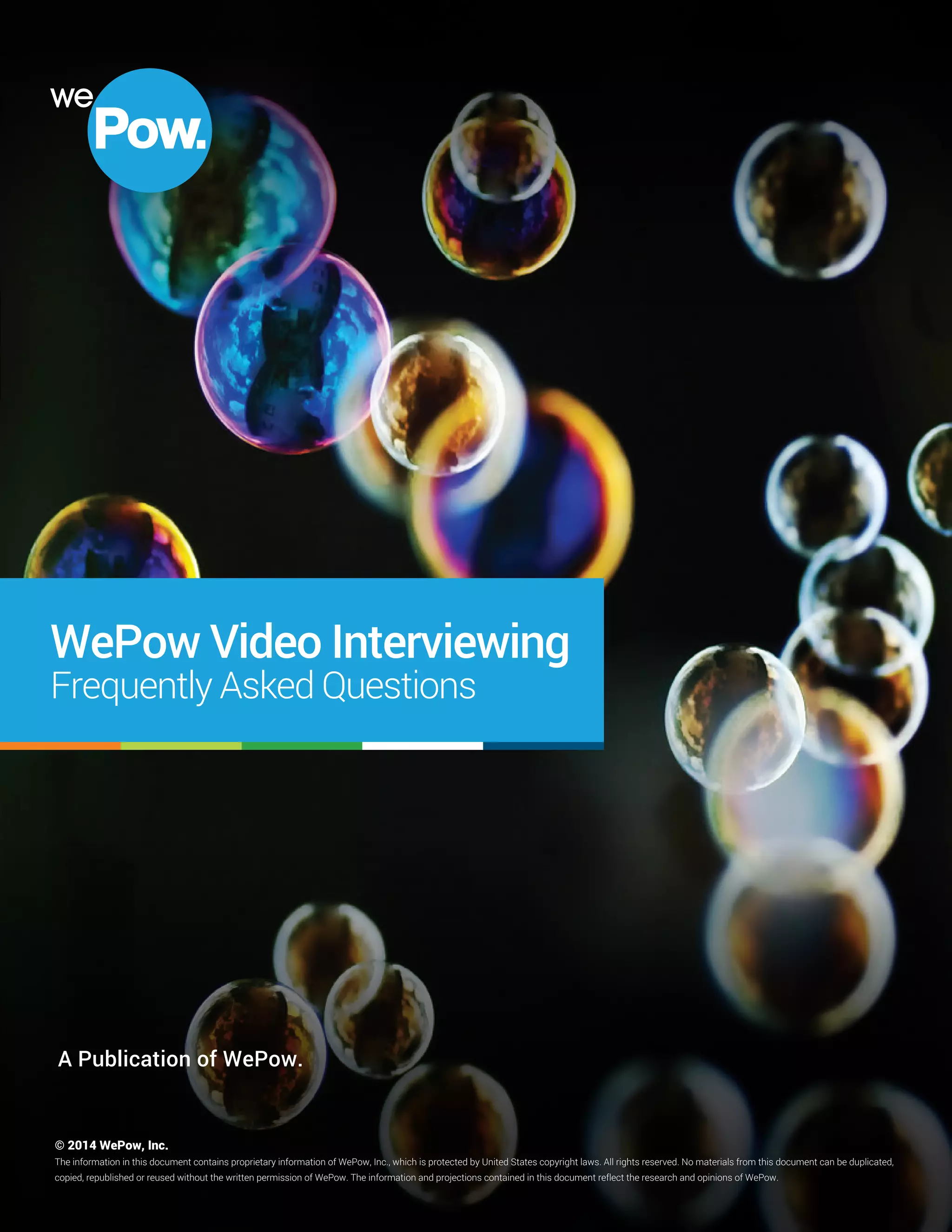 WEPOW Video Interviewing FAQs | PDF
