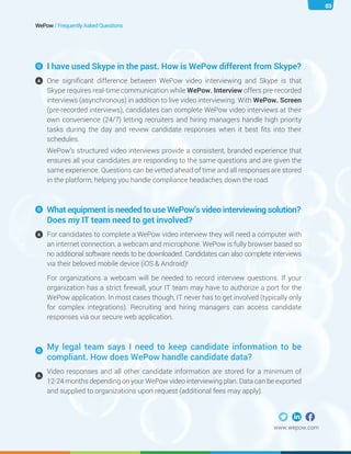 WEPOW Video Interviewing FAQs | PDF