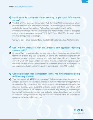 WEPOW Video Interviewing FAQs | PDF