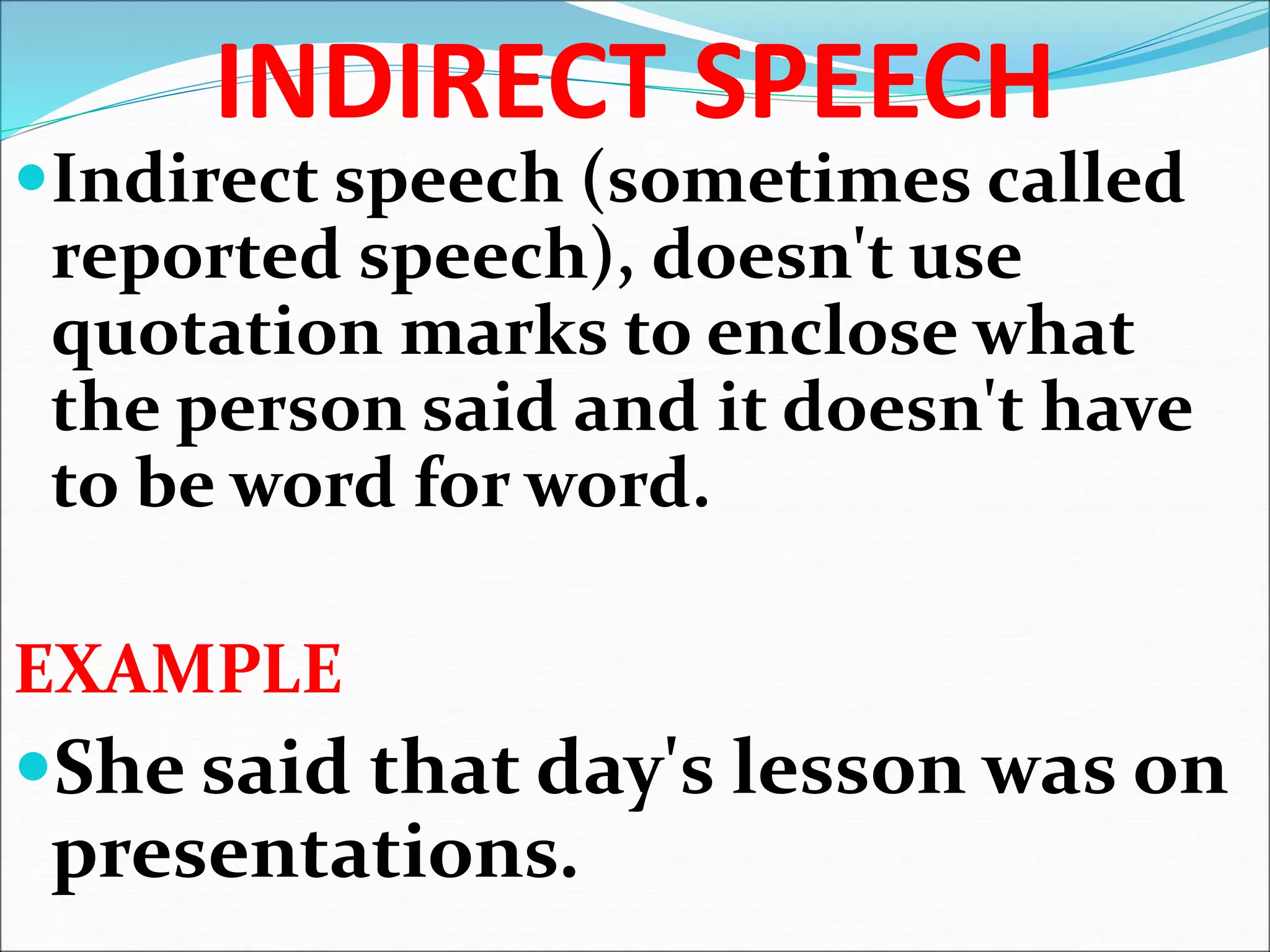 Direct and Indirect Speech | PPT