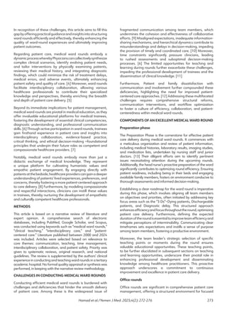 Enhancing the Art of Conducting Medical Ward Rounds: Addressing ...