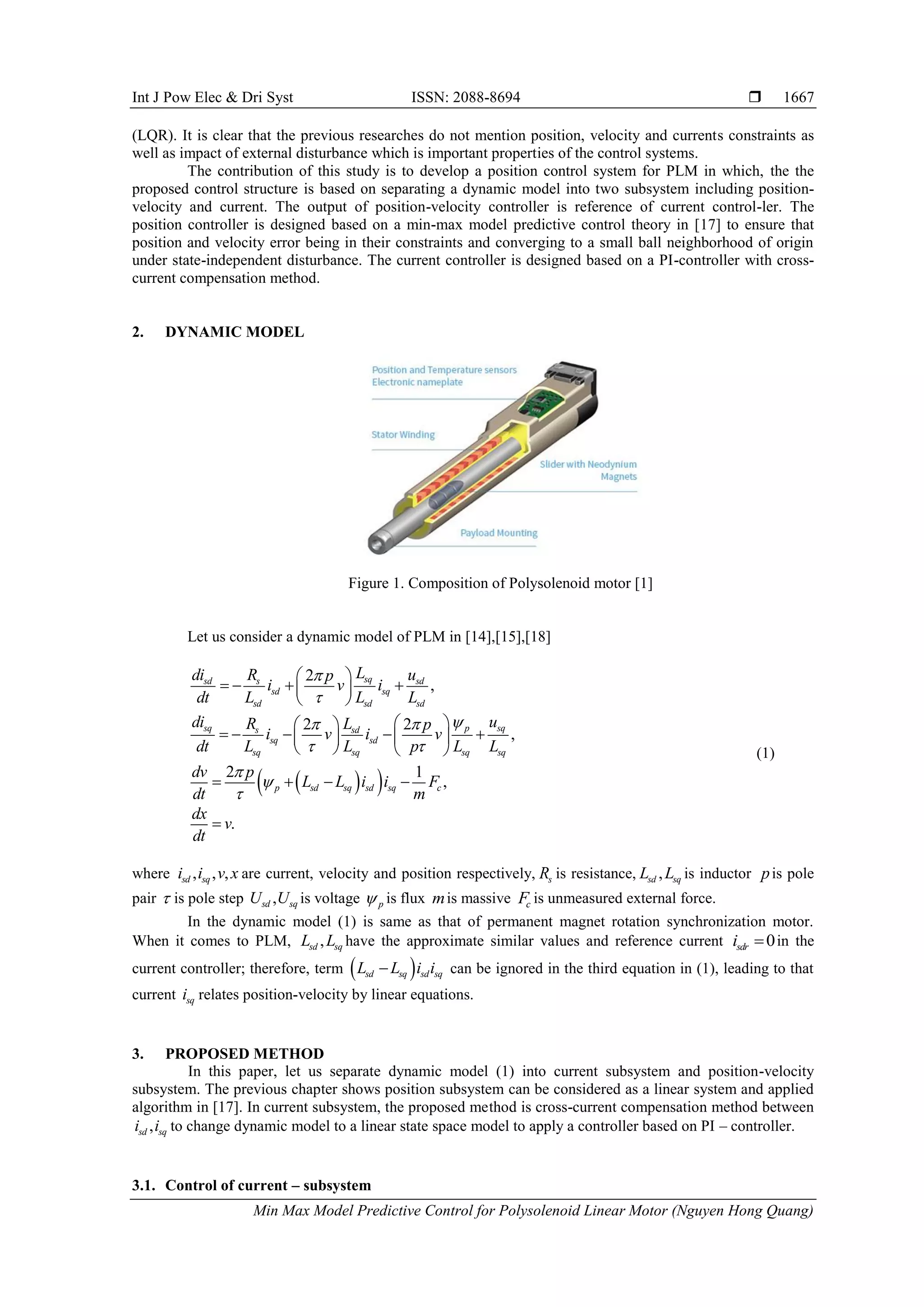 Min Max Model Predictive Control for Polysolenoid Linear Motor | PDF