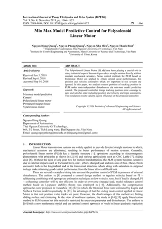 Min Max Model Predictive Control for Polysolenoid Linear Motor | PDF