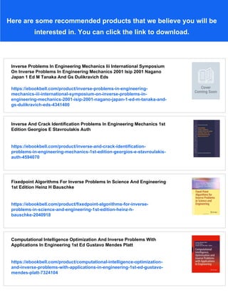 Inverse Problems In Engineering Mechanics Iv International Symposium On ...