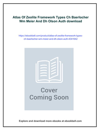 Atlas Of Zeolite Framework Types Ch Baerlocher Wm Meier And Dh Olson ...