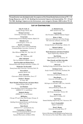 The Ashrae Greenguide The Design Construction And Operation Of ...