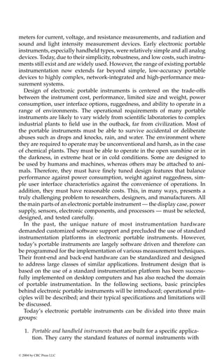 Electronic Portable Instruments Design And Applications Halit Eren | PDF