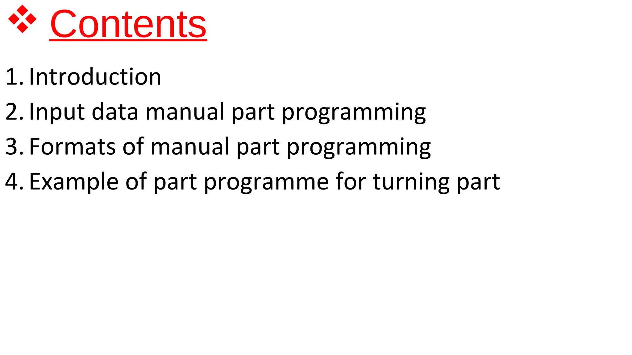 CNC Part programming | PPT CNC Part programming | PPT