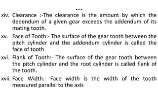 Terminology Of Spur Gear | PPT | Physics | Science
