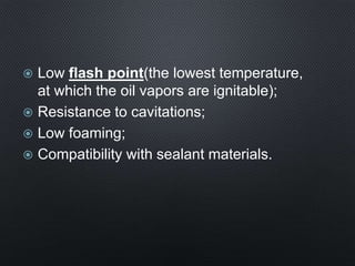 Properties of Hydraulic oil - oil hydraulic and pneumatic | PPTX ...