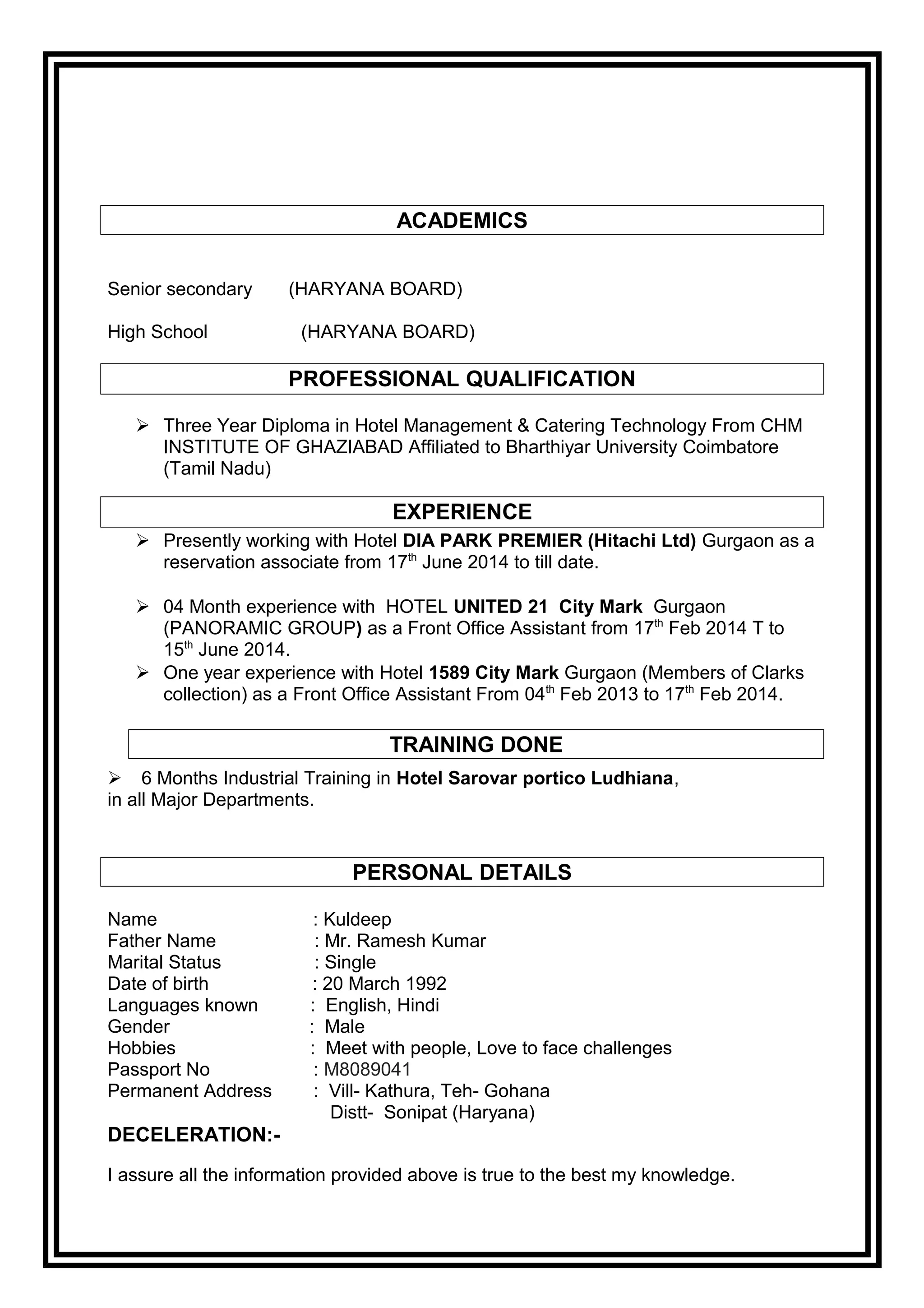 kuldeep Resume | DOC