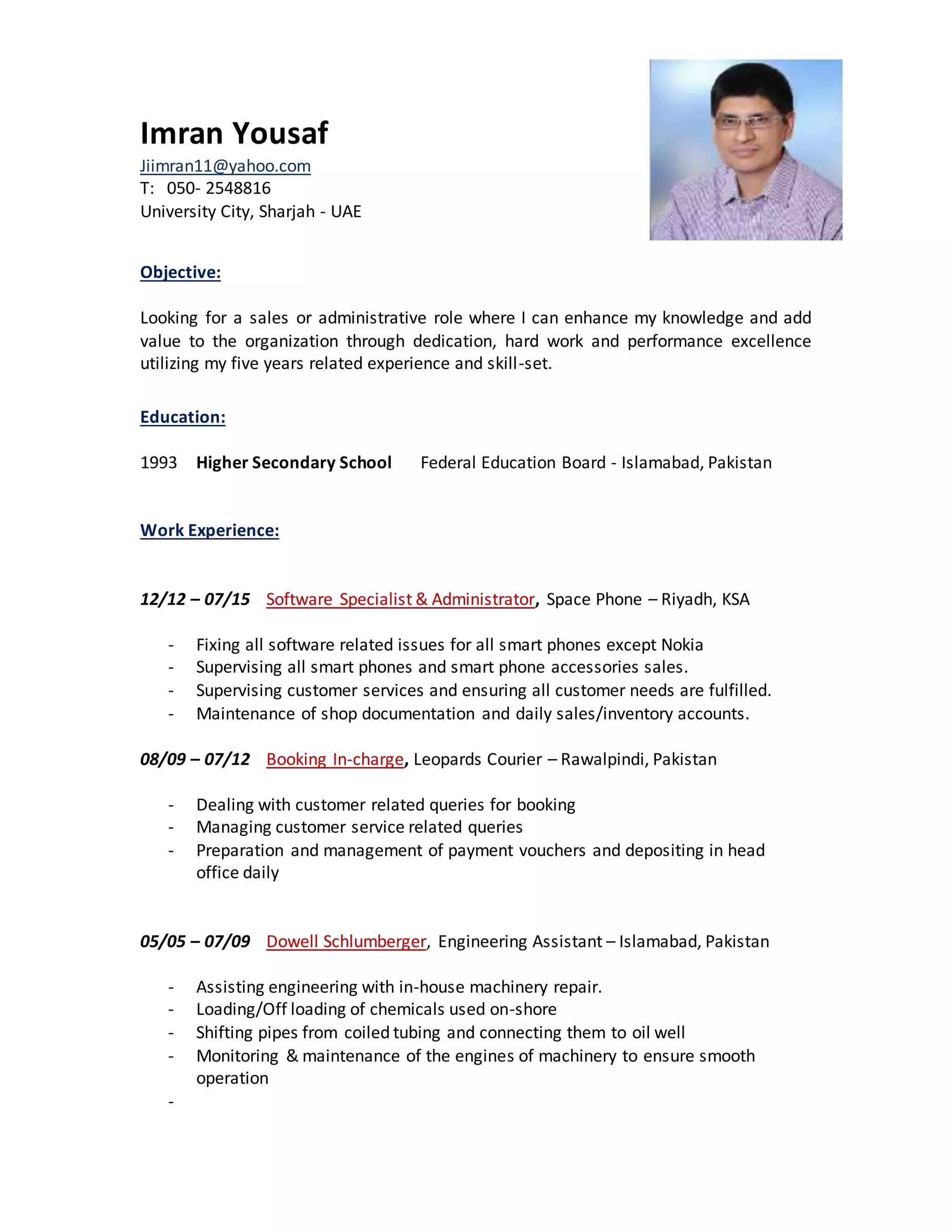 Imran Yousaf CV | DOCX