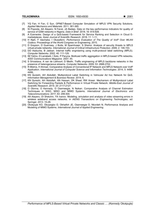 Performance of MPLS-based Virtual Private Networks and Classic Virtual Private Networks Using ...