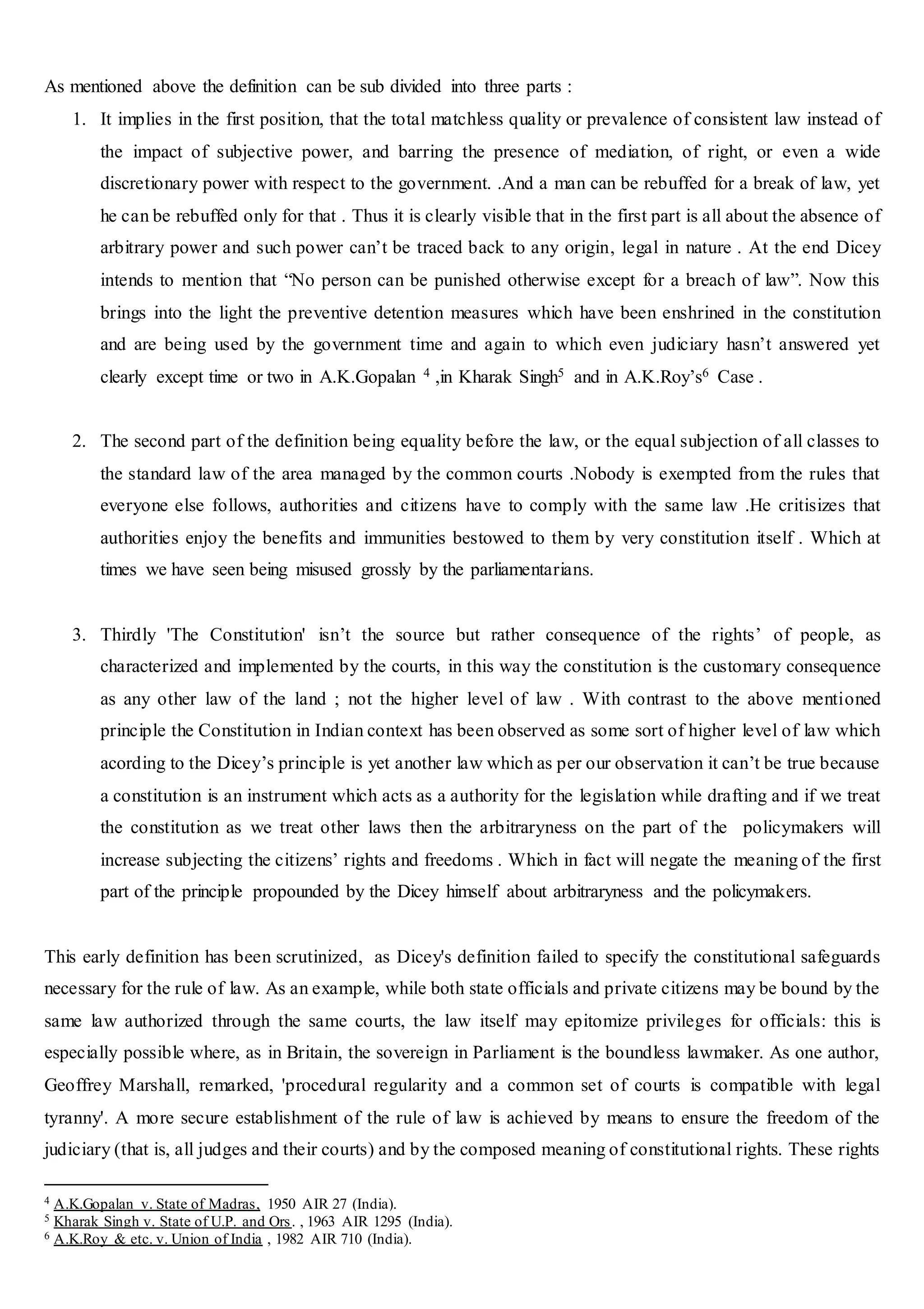 Rule of Law in India and Indian Judiciary | DOCX