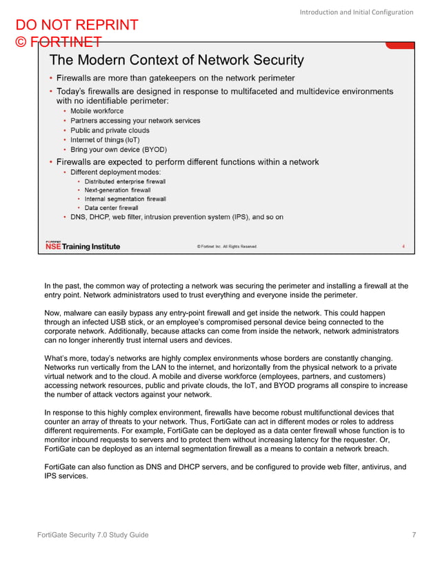 Fortinet Fortigate Security Study Guide V70 Fortinet | PDF