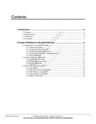 Wcn36x0 Wlanbtfm Ftm Guide With Qrct Test Example 80wl30027sc Rev C ...