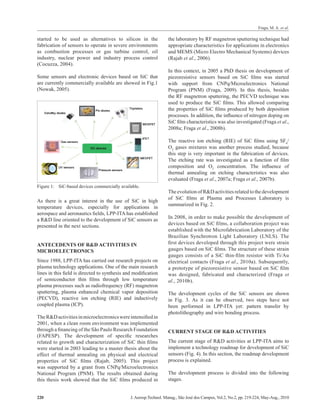 Technology roadmap for development of SiC sensors at plasma processes ...