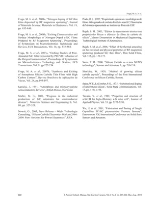 Technology roadmap for development of SiC sensors at plasma processes ...