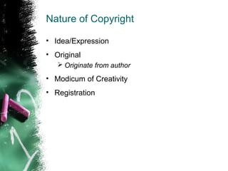 Copyright: Law of Copyrights and Infringement / A Presentation at ...