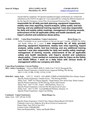 James (RICK) Pridgen Safety Resume June 2015 | DOC
