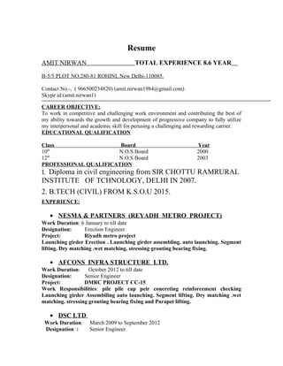 NEW CV AMIT NIRWAN | DOC