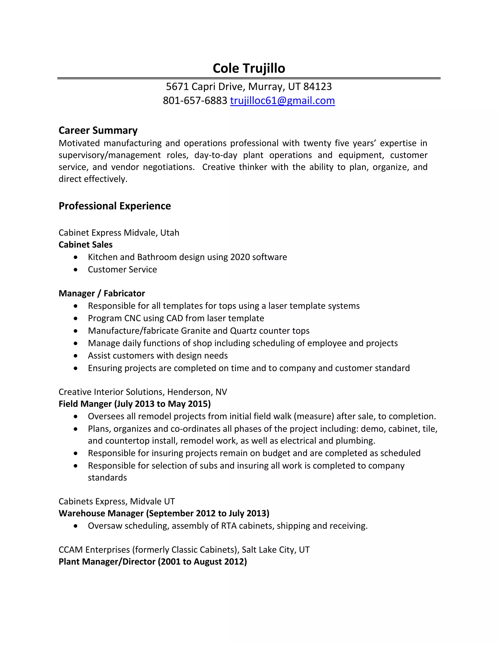 Cole Trujillo Resume_2015 | PDF