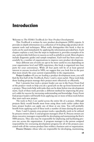 The PDMA ToolBook 1 for New Product Development 1st Edition Paul ...