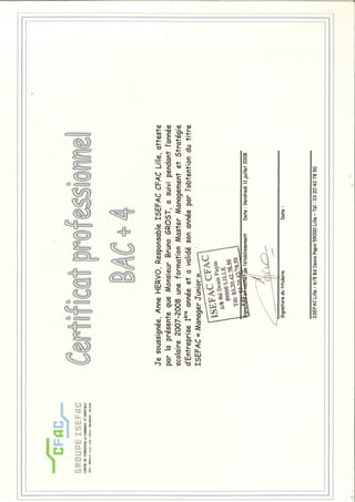 Certificat BAC+4 | PDF