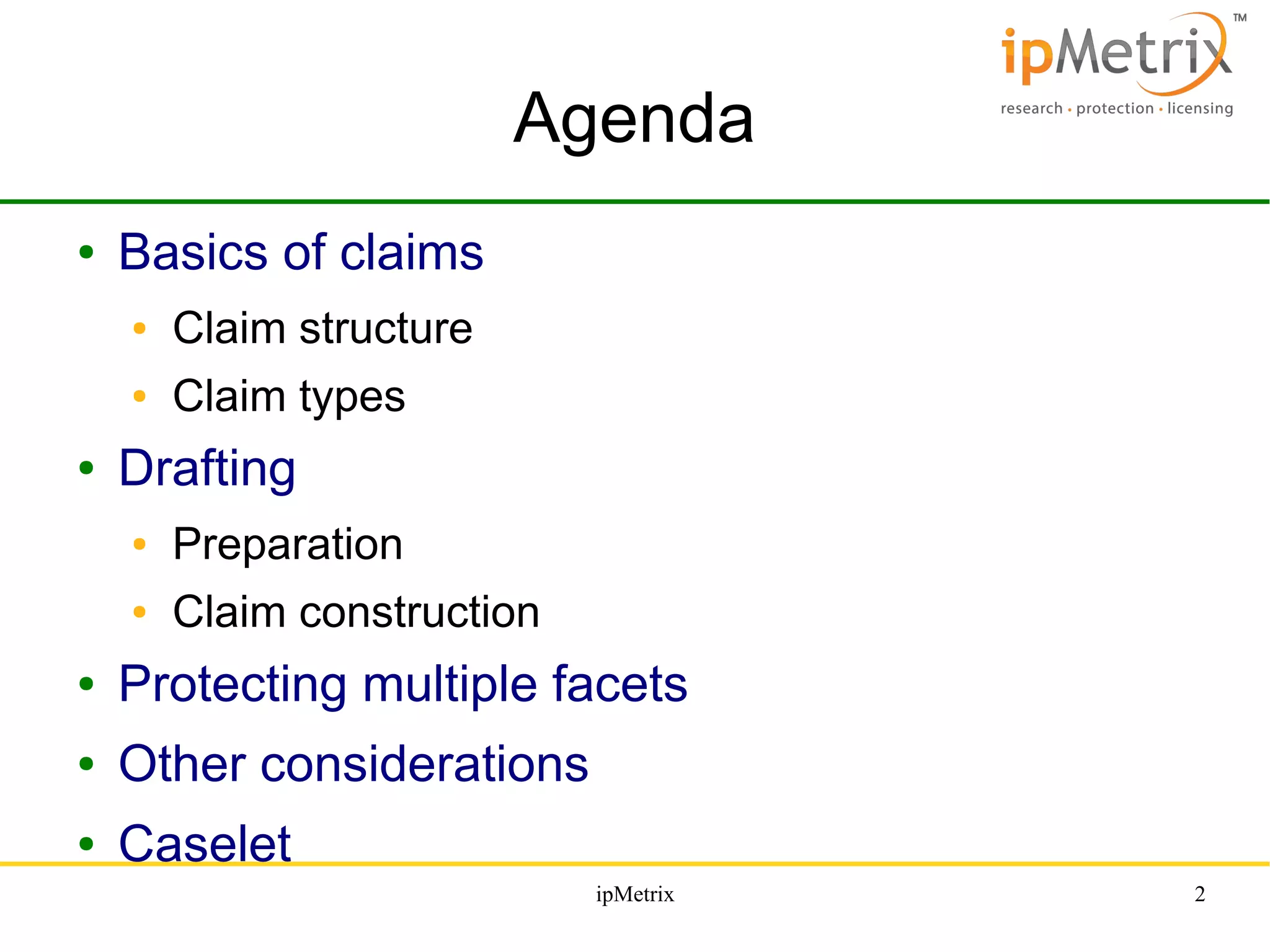 Patent Specification Drafting Series: Claim Drafting & Analysis, By ...