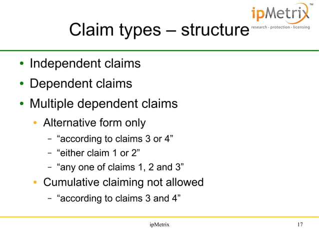 Patent Specification Drafting Series: Claim Drafting & Analysis, By ...
