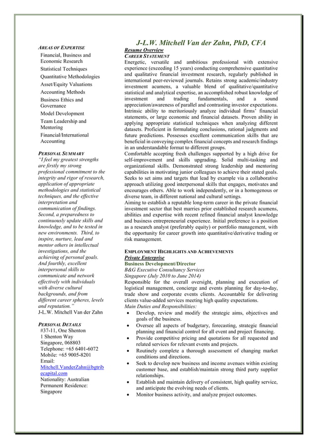 Resume - Mitchell Van der Zahn | PDF