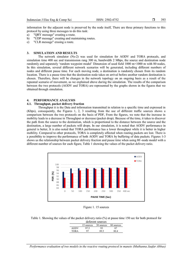 Performance Evaluation Of Two Models In The Reactive Routing Protocol