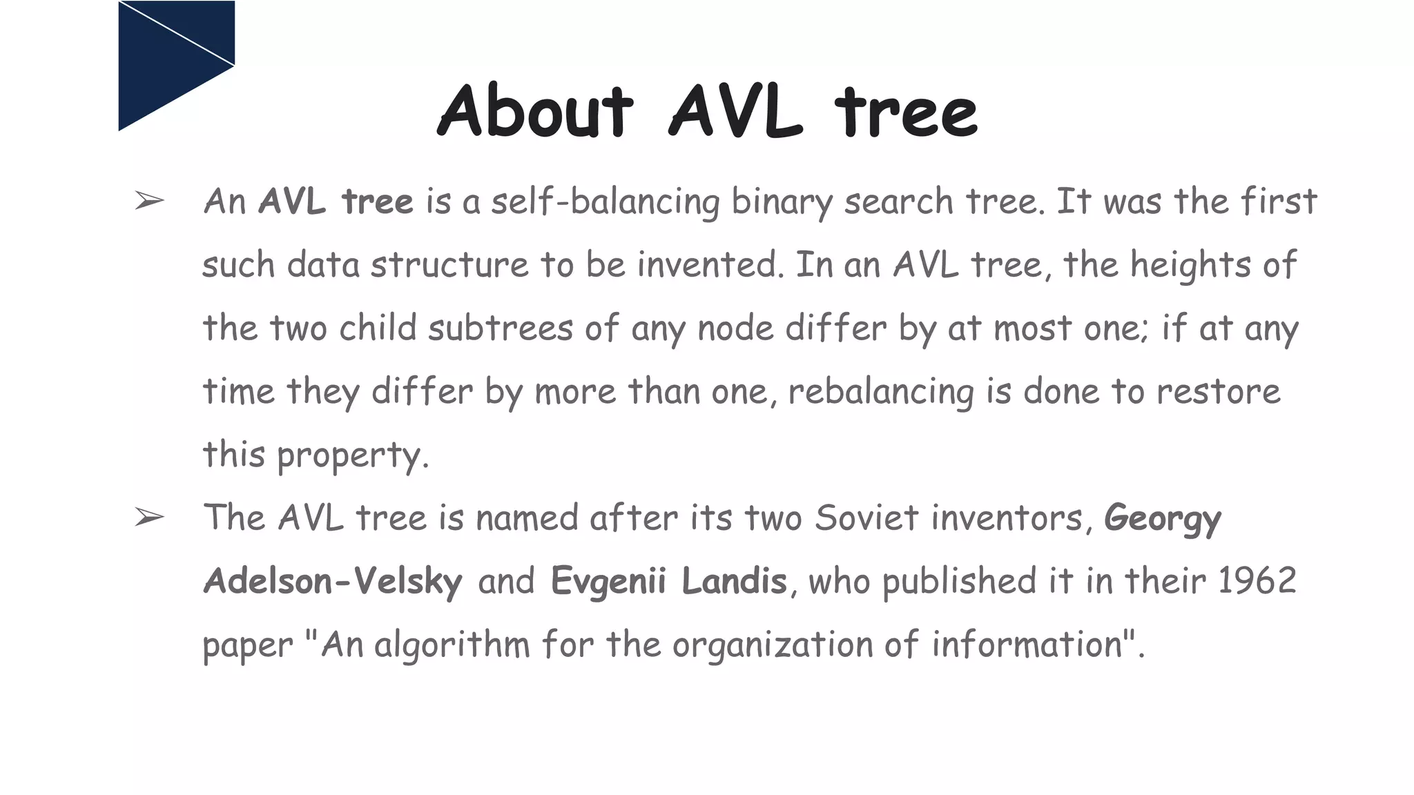 AVL tree ( Balanced Binary Search Tree)-Data Structure | PPT AVL tree ( Balanced Binary Search Tree)-Data Structure | PPT