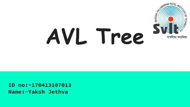 AVL tree ( Balanced Binary Search Tree)-Data Structure | PPT