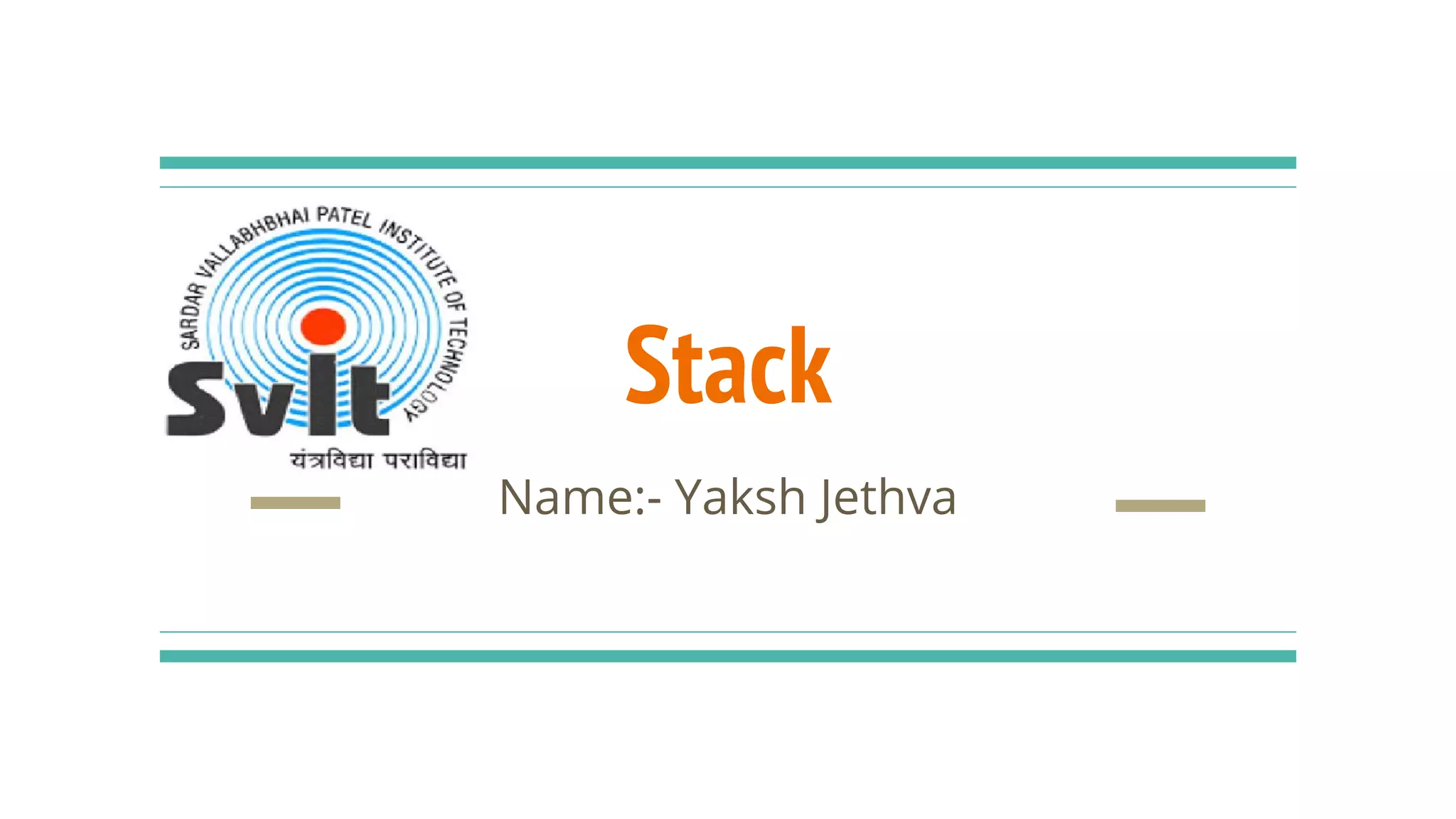 STACK ( LIFO STRUCTURE) - Data Structure | PDF