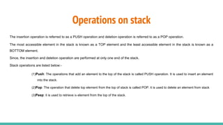 STACK ( LIFO STRUCTURE) - Data Structure | PDF