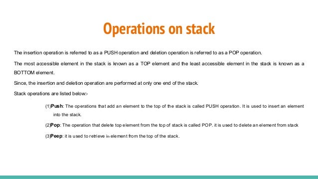 STACK ( LIFO STRUCTURE) - Data Structure STACK ( LIFO STRUCTURE) - Data Structure
