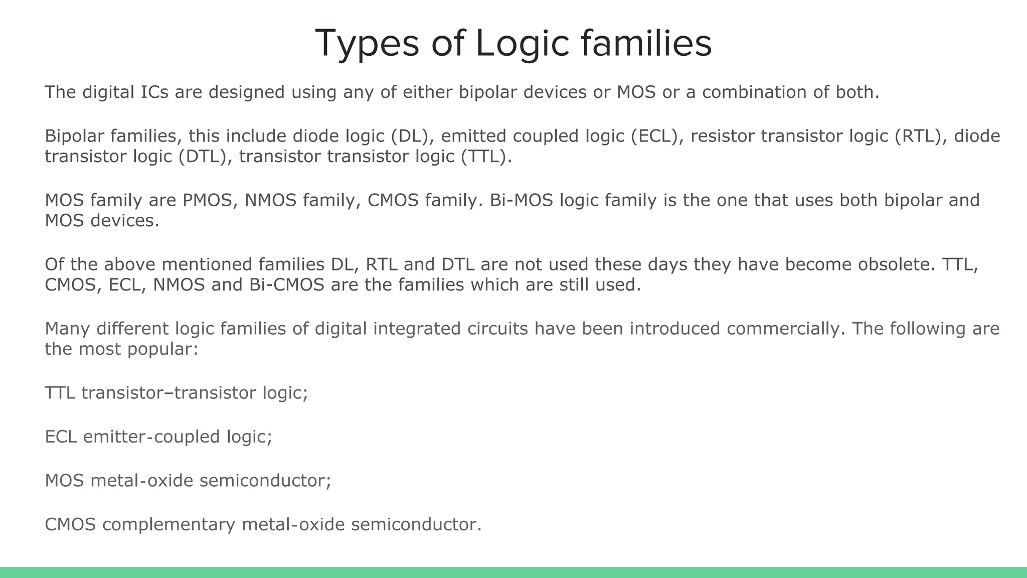 Logic Families ( Digital Electronics ) | PDF