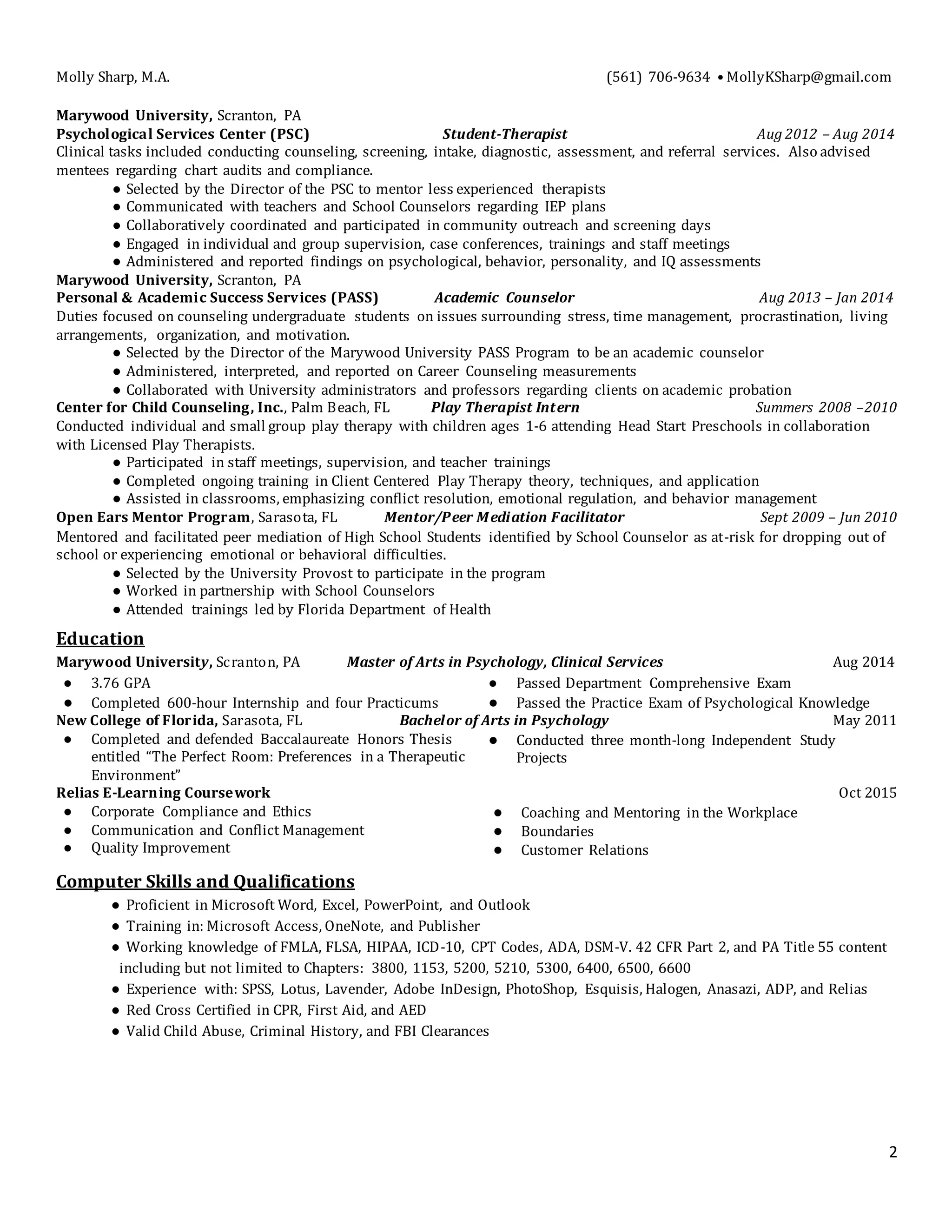 MSharpResume2016 | DOCX | Physical Therapy | Wellness